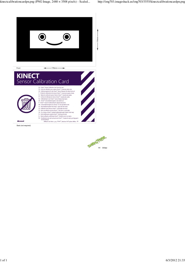 Kinect Calibration Card | PDF