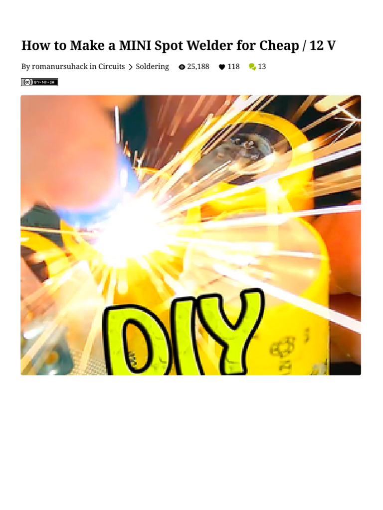 How To Make A MINI Spot Welder For Cheap - 12 V - 5 Steps ...