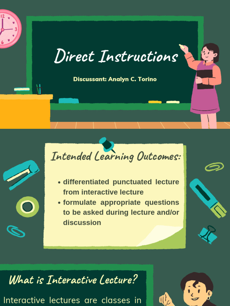 Direct Instructions Analyn | PDF | Lecture | Learning