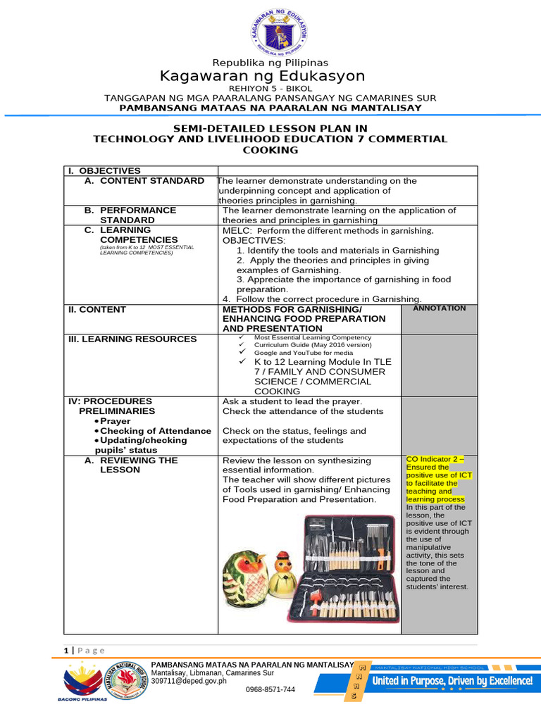 Lesson Plan With Annotation Tle 7 | PDF | Differentiated Instruction ...