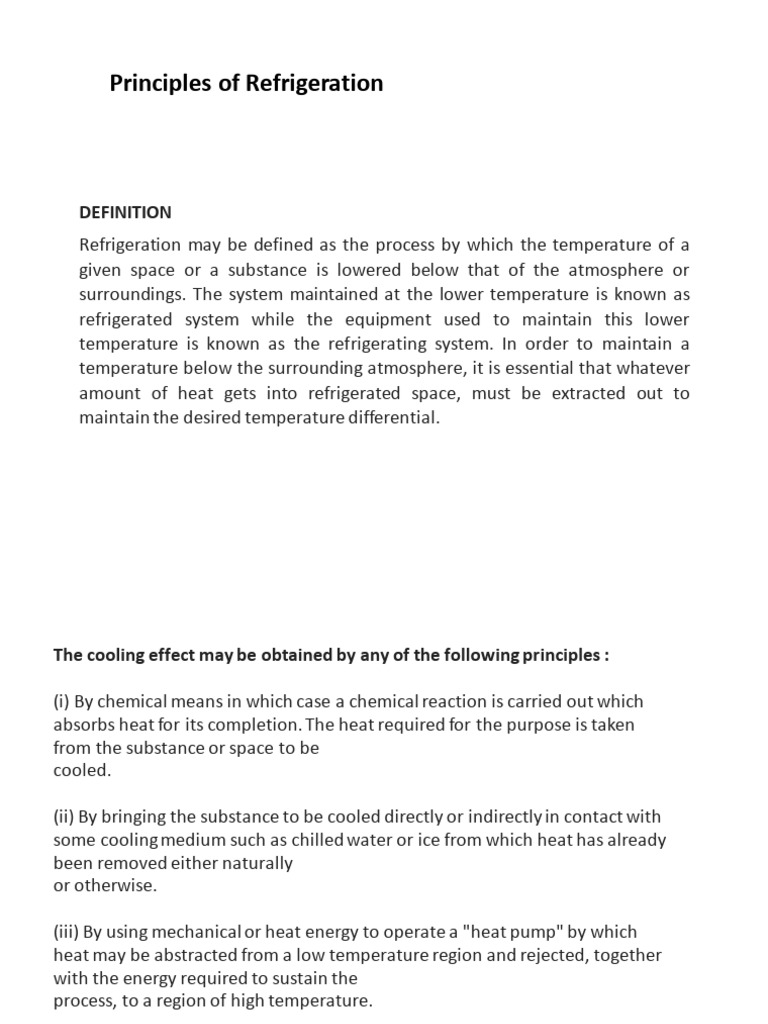 Principles of Refrigeration | PDF | Refrigeration | Physical Sciences