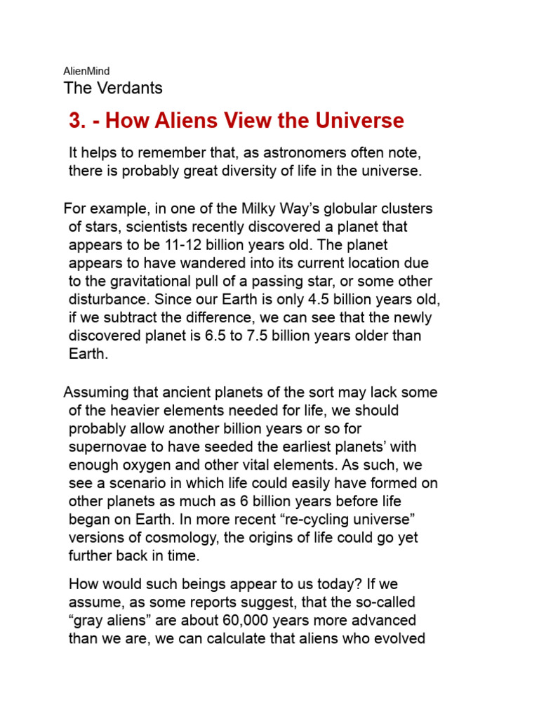 How Aliens View The Universe 1a | PDF | Universe | Extraterrestrial Life
