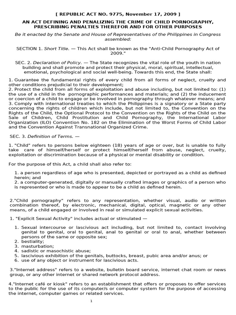 Ra 9775 Child Pornography | PDF | Prosecutor | Crimes