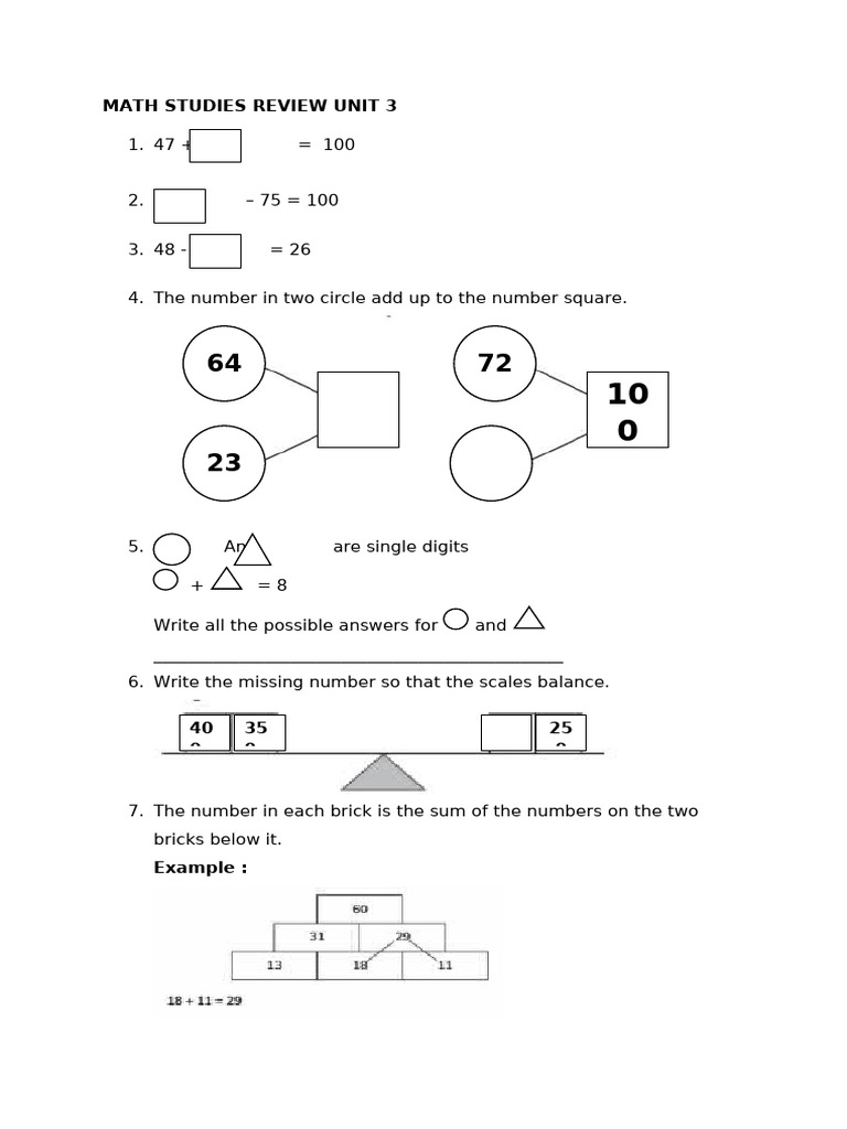 Math Studies Review Unit 3 | PDF
