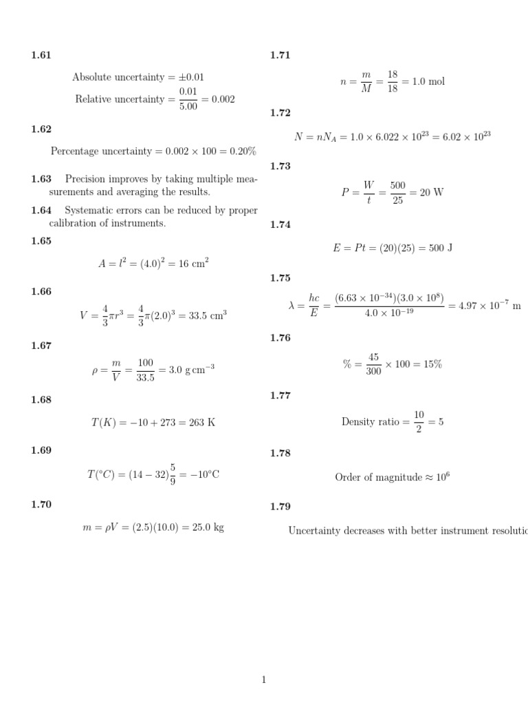 Chapter1 BlockD Q1.61 To 1.79 | PDF