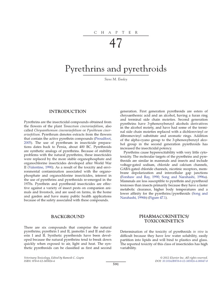 Piretrinas y Piretroides VETERINARY TOXICOLOGY, BASIC AND CLINICAL ...