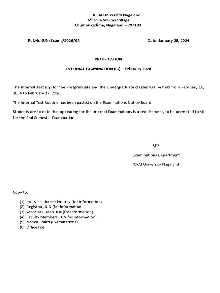 C1 Test Notification Jan 28, 2026 | PDF