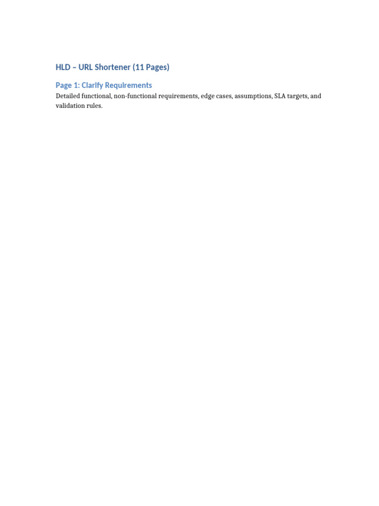 Updated HLD URL Shortener 11 | PDF