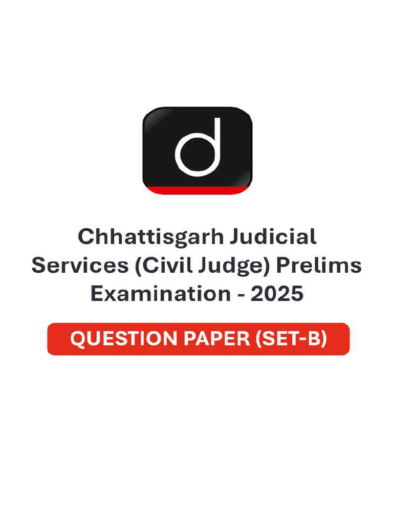 CG Judiciary 2025 Question Paper | PDF