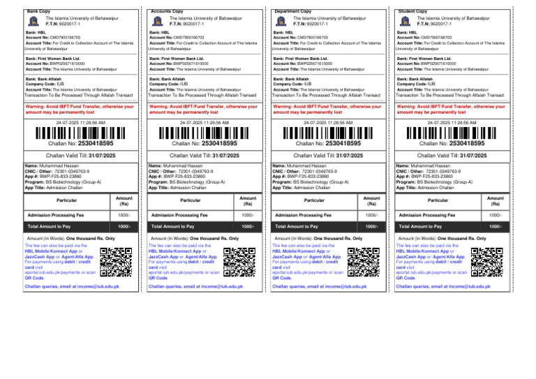 bank challan | PDF | Credit Card | Payments