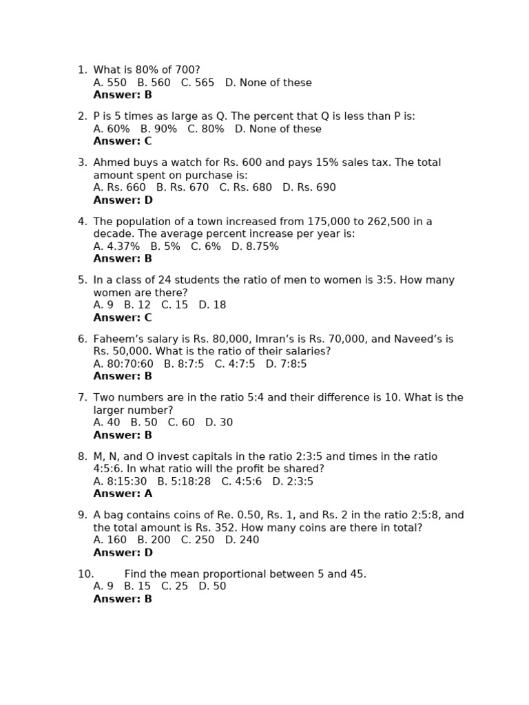 Math MCQs | PDF | Area | Elementary Geometry
