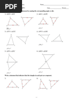SSS, SAS, ASA, AAS Congruence Worksheet | PDF | Euclidean Geometry | Euclid