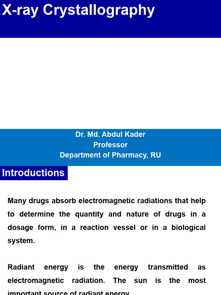 X-ray Crystallography.pptx.. | PDF | Liquid Crystal | Waves