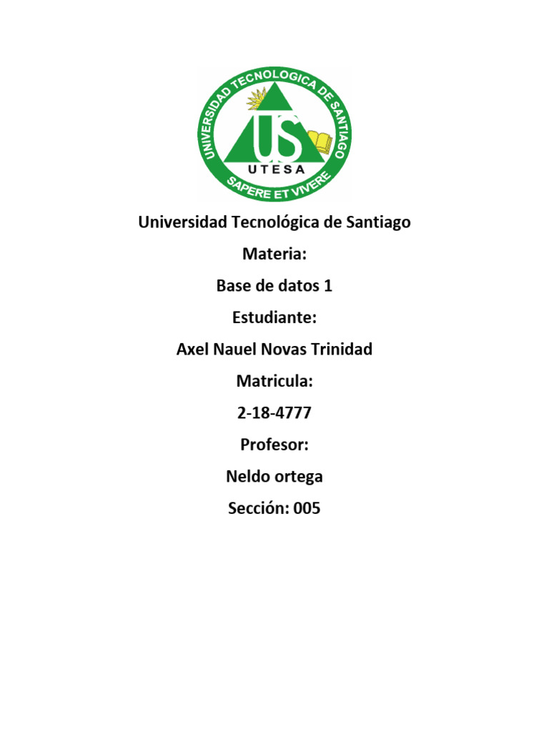 Base de datos 1 | PDF | Bases de datos | Programa de computadora