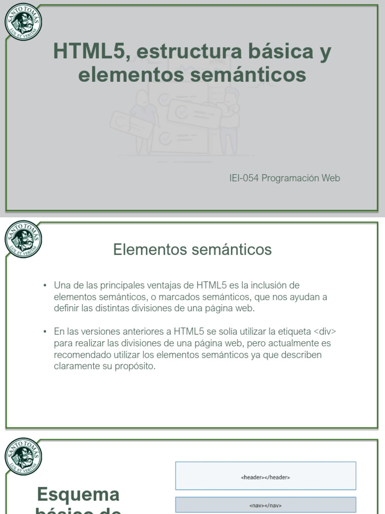 Clase 2 HTML5 Estructura Básica y Elementos Semánticos | PDF | HTML ...