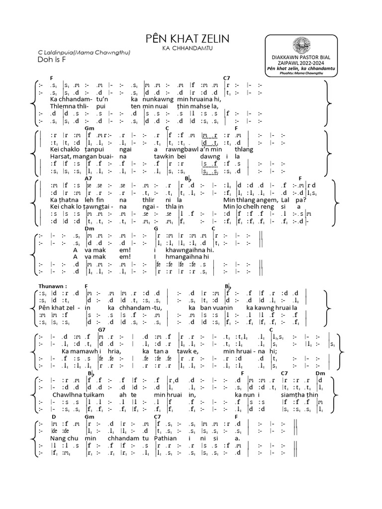 Pen Khat Zelin Ka Chhandamtu-Diakkawn BZP | PDF
