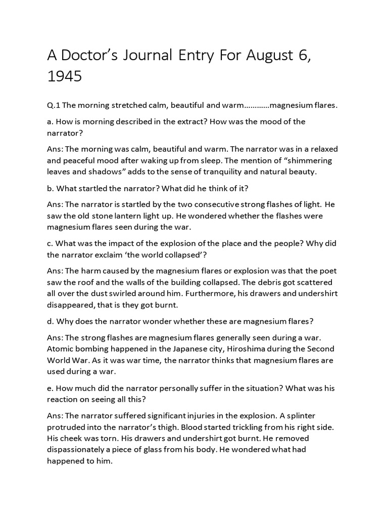 A Doctor's Journal Entry For August 6, 1945. | PDF