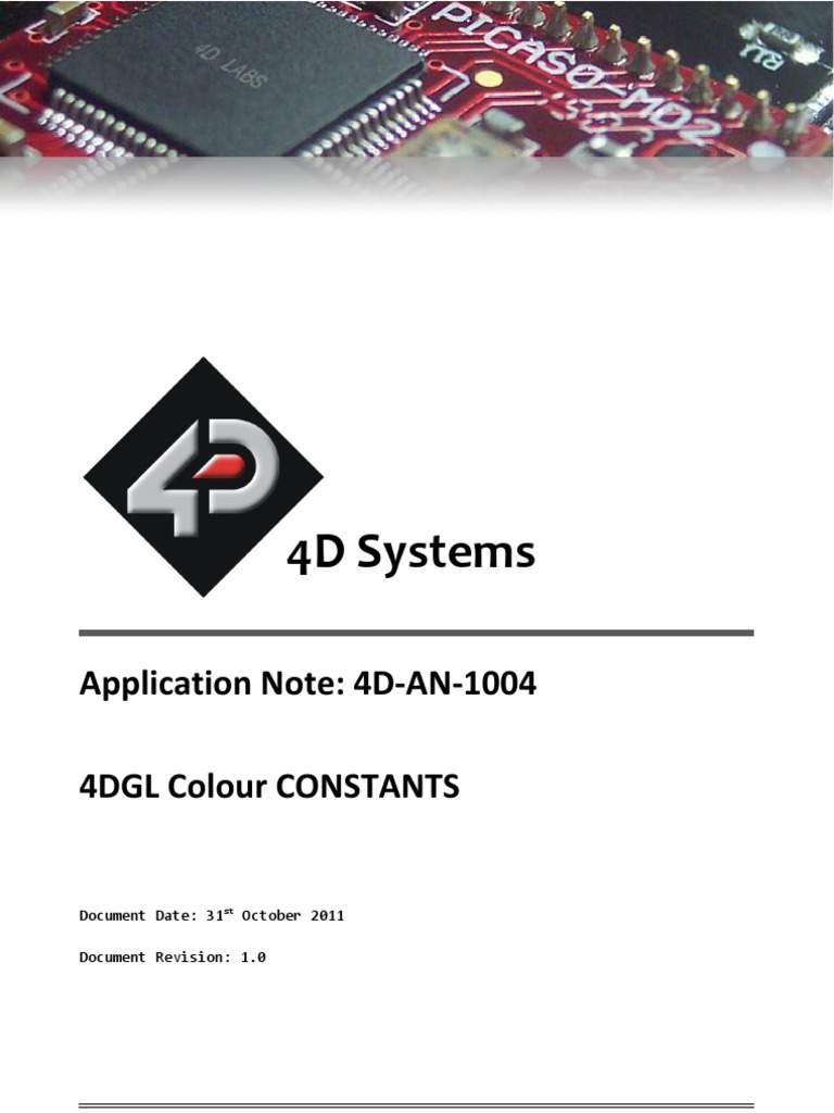 4d An 1004 4dgl Colour Constants Rev1 | PDF | Application Software ...