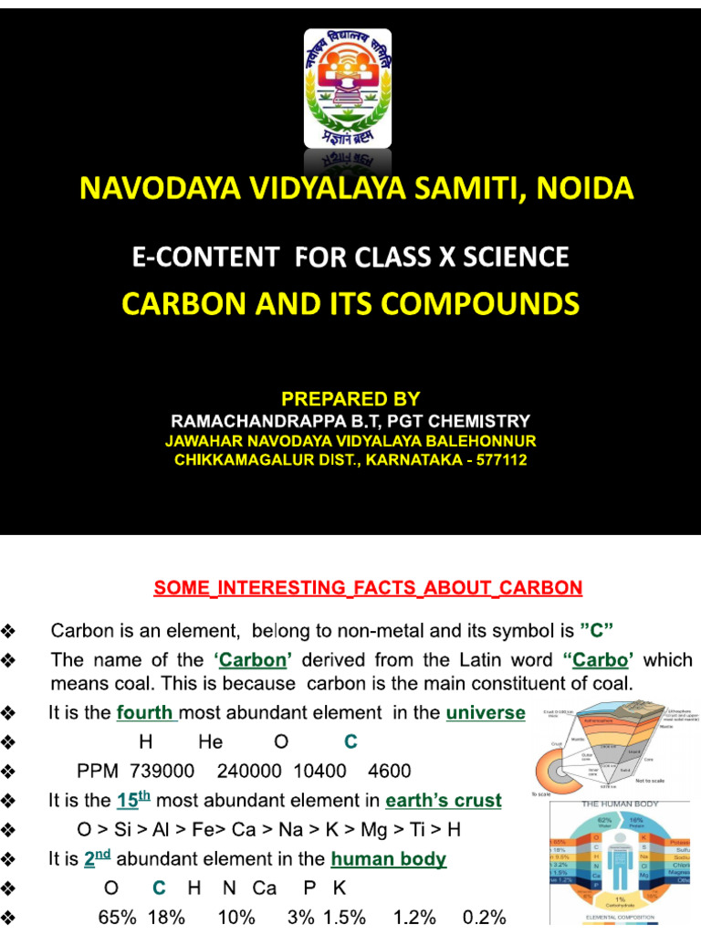 Carbon Compound PPT Notes For Class 10th | PDF