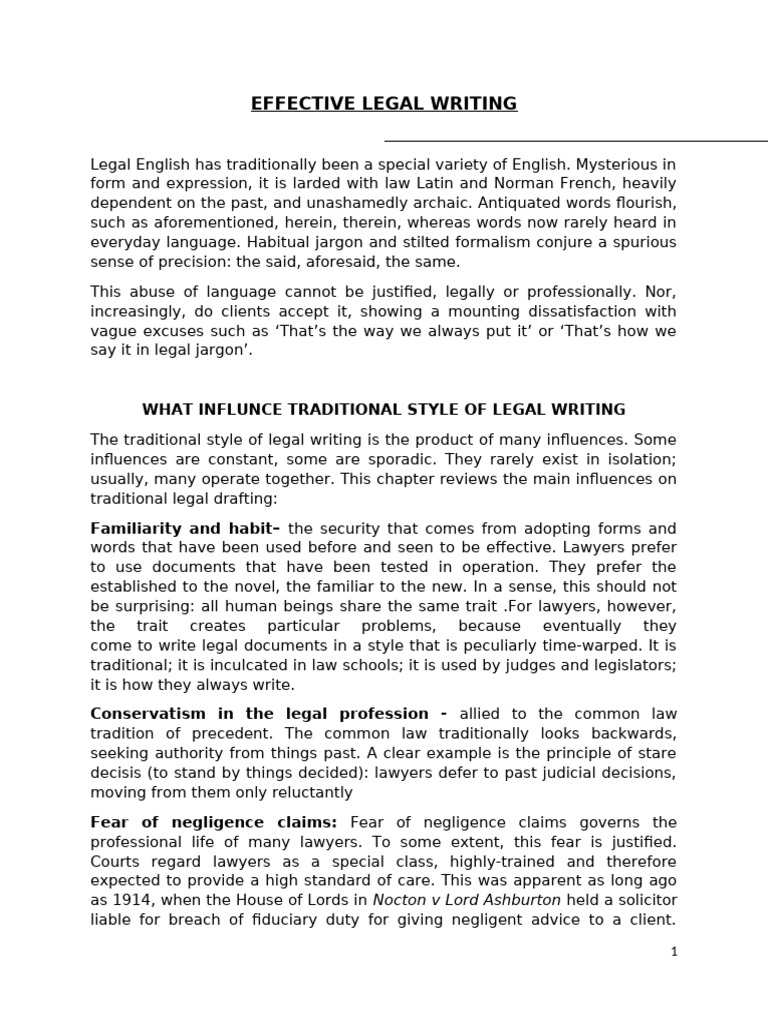 Effective Legal Writing | PDF | Linguistics | Writing