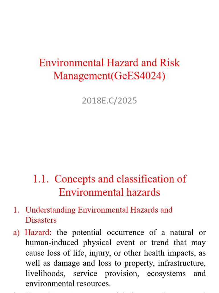 Environmental Hazard & DRM - 2025 - Nov - 12 - UME | PDF | Hazards ...