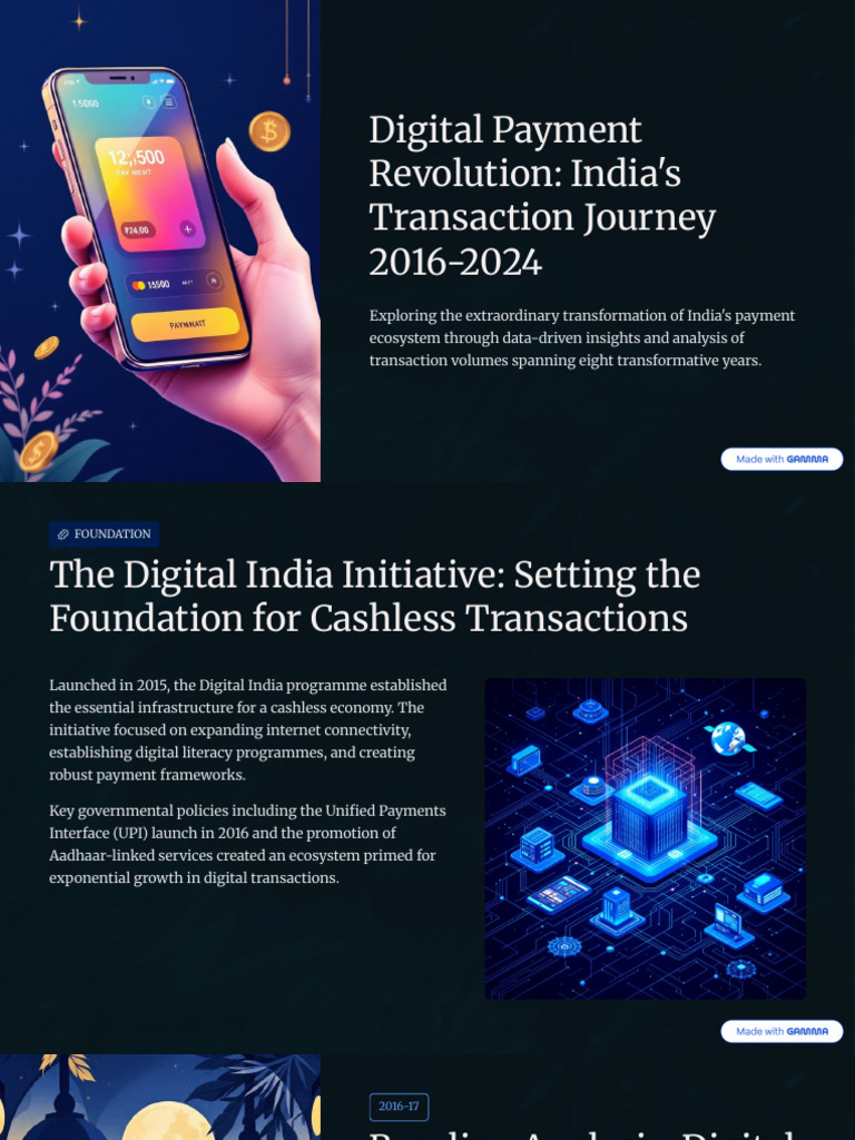 Digital Payment Revolution Indias Transaction Journey 2016 2024 | PDF