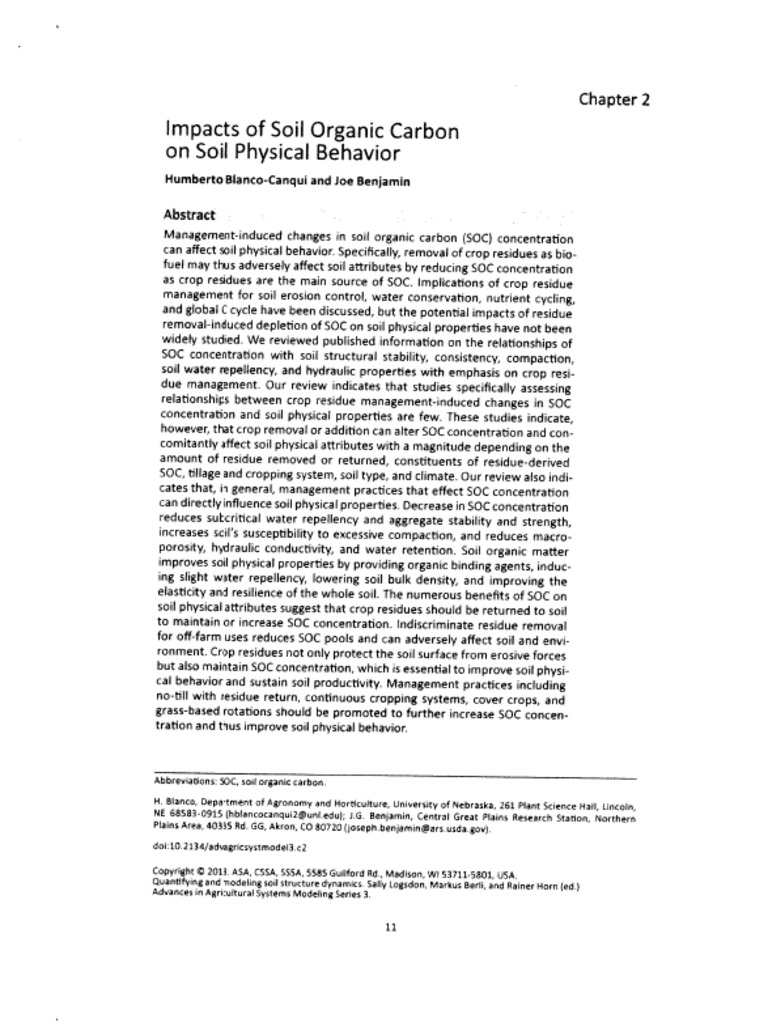 583 2013 Benjamin - Impacts of Soil Organic Caron On Soil Physical ...