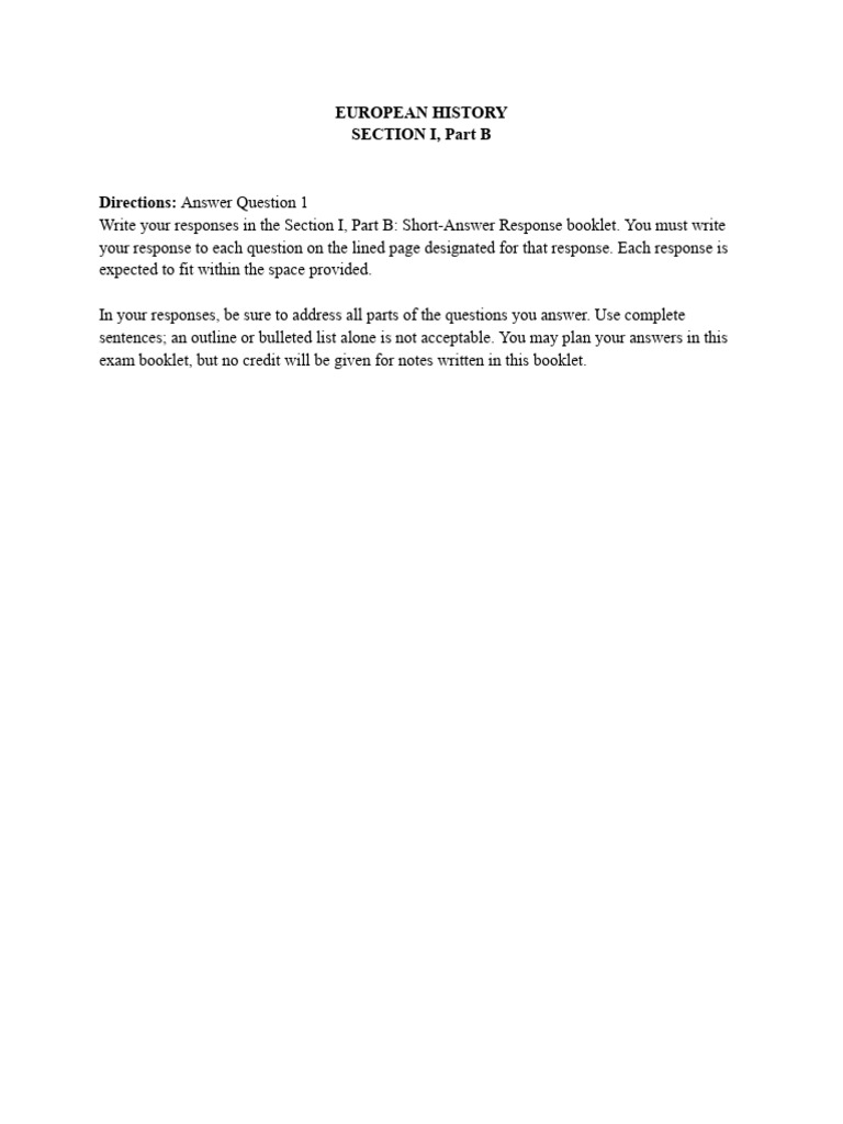 AP Euro Unit 5 SAQ | PDF