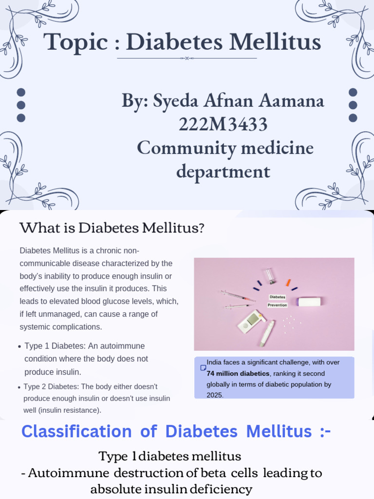 Diabetes Mellitus Presentation 20260121 185246 0000 | PDF | Diabetes ...