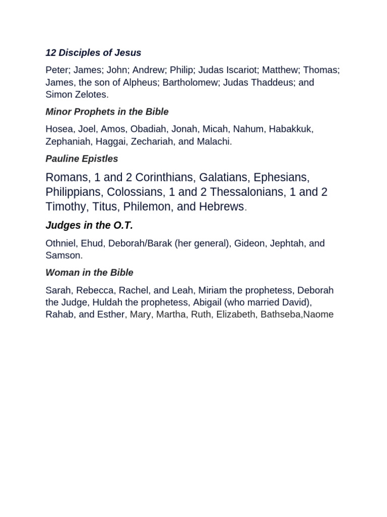 12 Disciples of Jesus | PDF