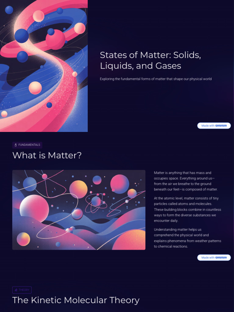 States of Matter Solids Liquids and Gases | PDF | Matter | Gases