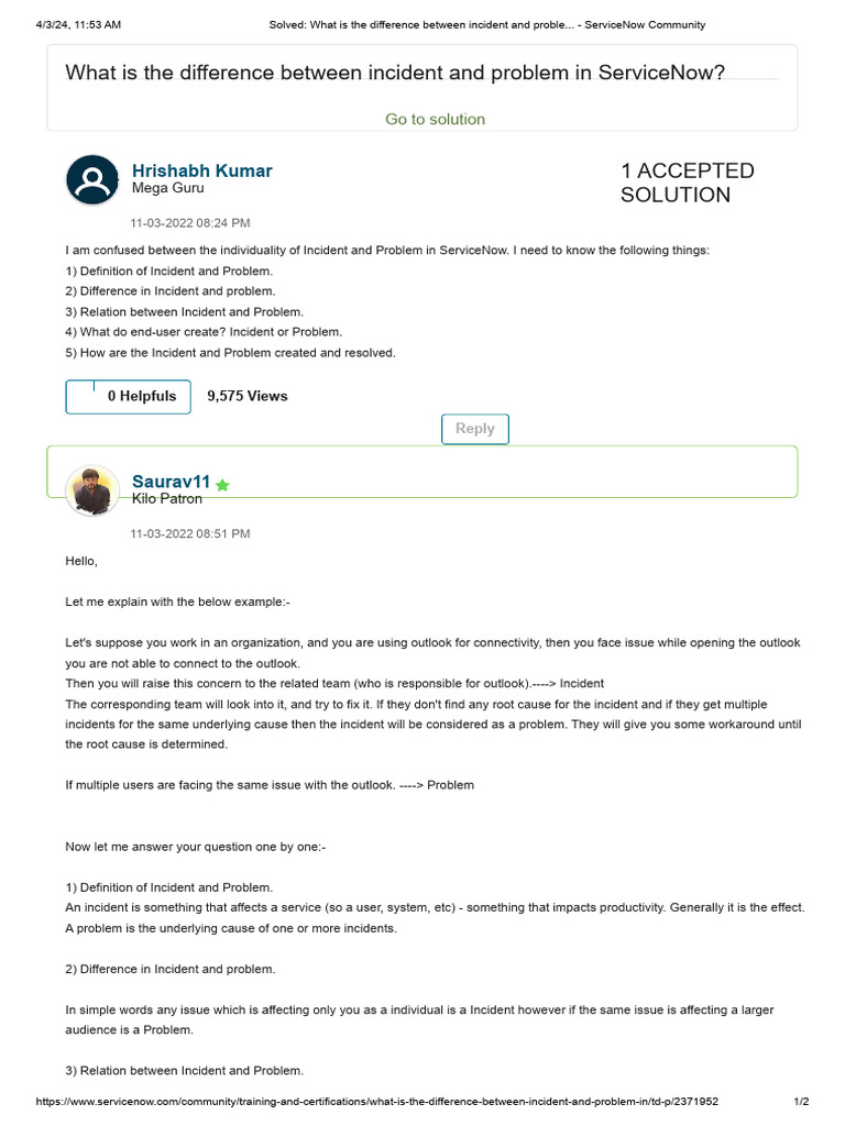 What is the Difference Between Incident and Proble... - ServiceNow ...