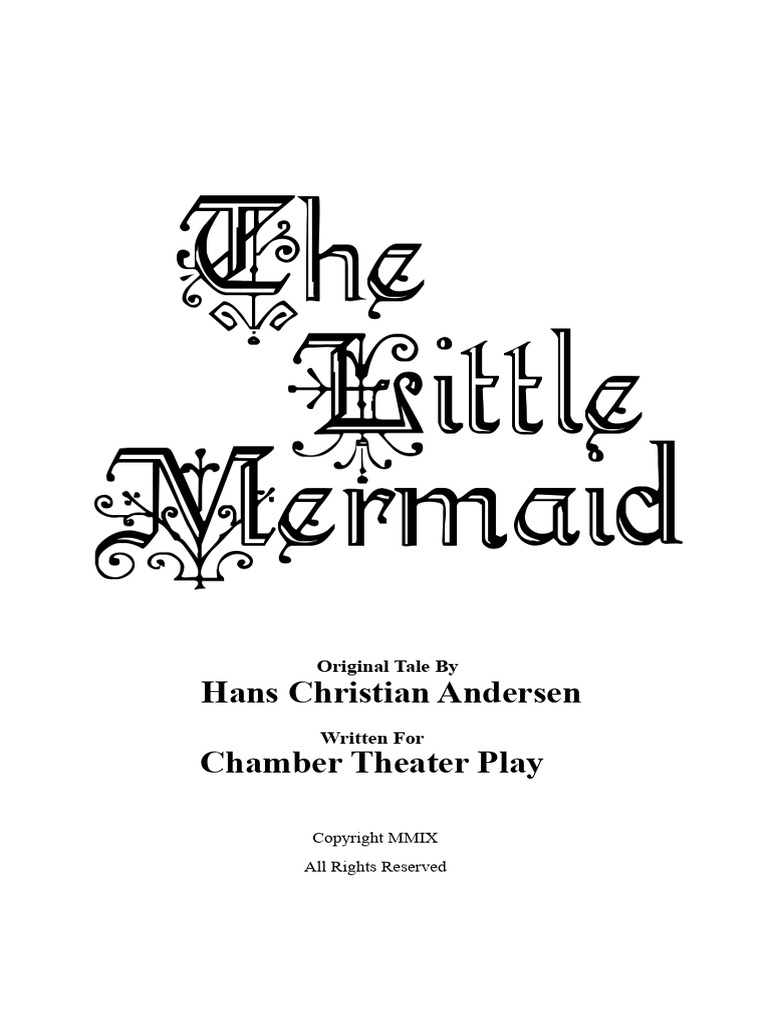 The Little Mermaid (Hans Christian Andersen) Chamber Theater Script (2 ...