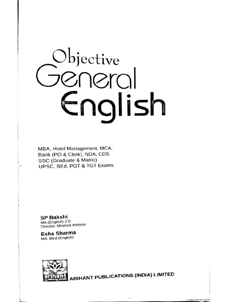 R2 - Objective General English - S. P. Bakshi | PDF