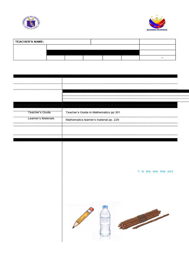 Grade 4 Math Lesson Plan (My Copy) | PDF | Volume | Length