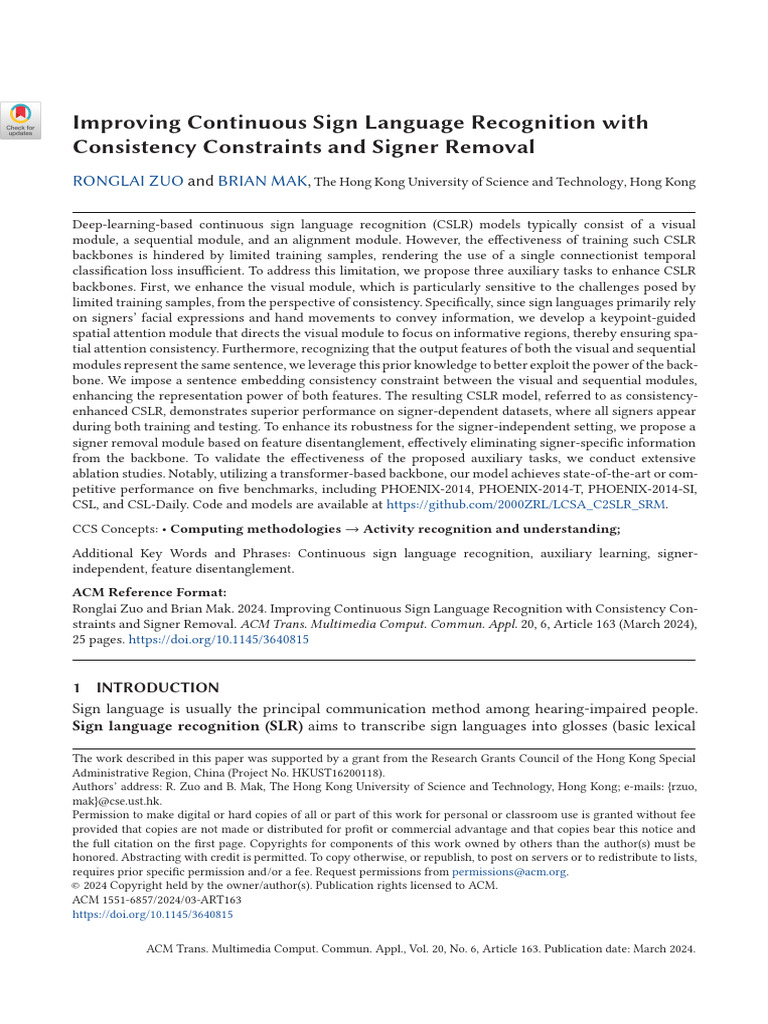 Improving Continuous Sign Language Recognition With Consistency ...