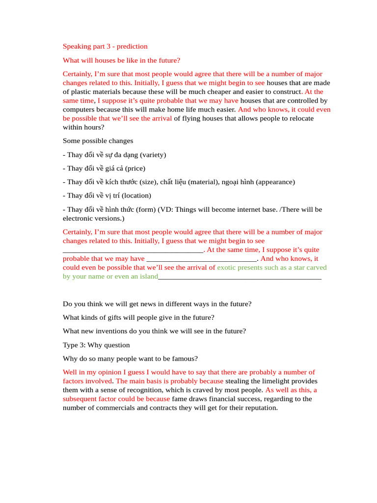 Speaking Part 3 - Type 2&3 | PDF