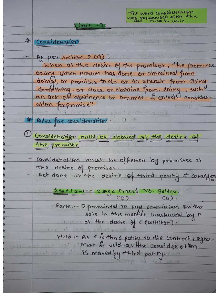 Contract Act Unit 2 | PDF
