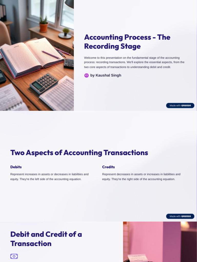 Accounting Process The Recording Stage | PDF