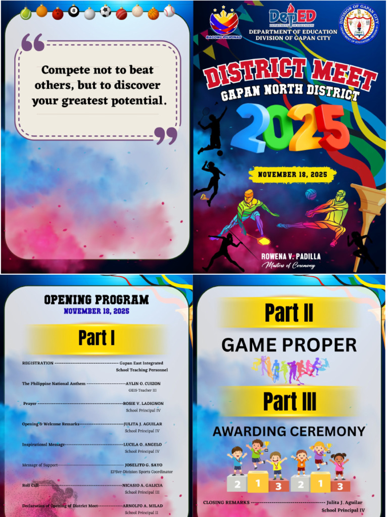 District Meet 2025 Program | PDF