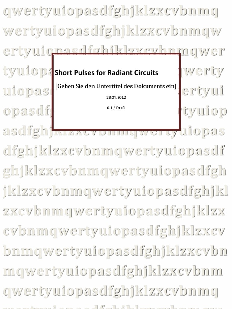 Short Pulses For Radiant Circuits | PDF | Ignition System | Transformer