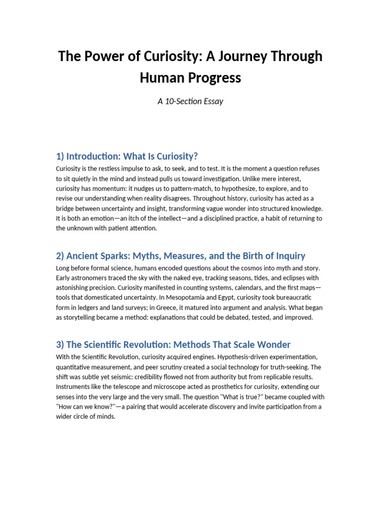 Power of curiosity | PDF | Curiosity | Science