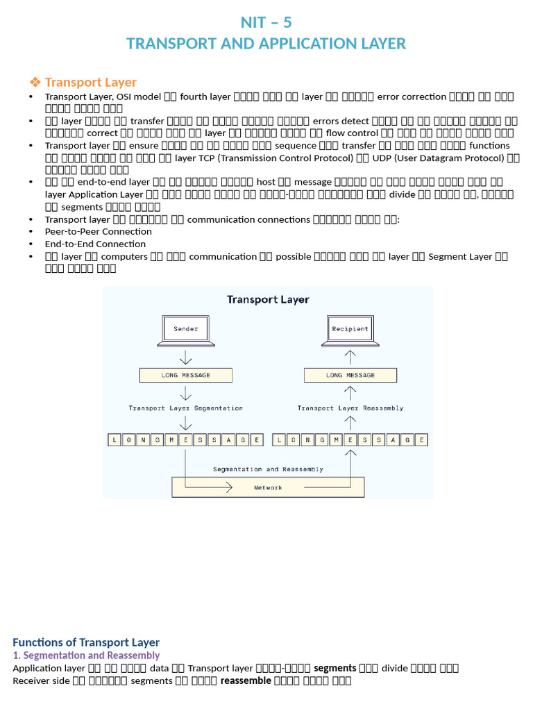 Transport & Application Layer | PDF