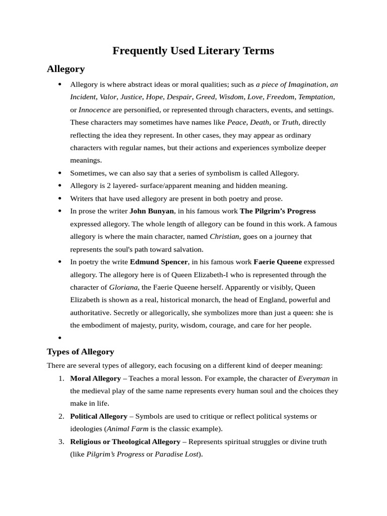 Frequently Used Literary Terms | PDF | Metre (Poetry) | Ballad