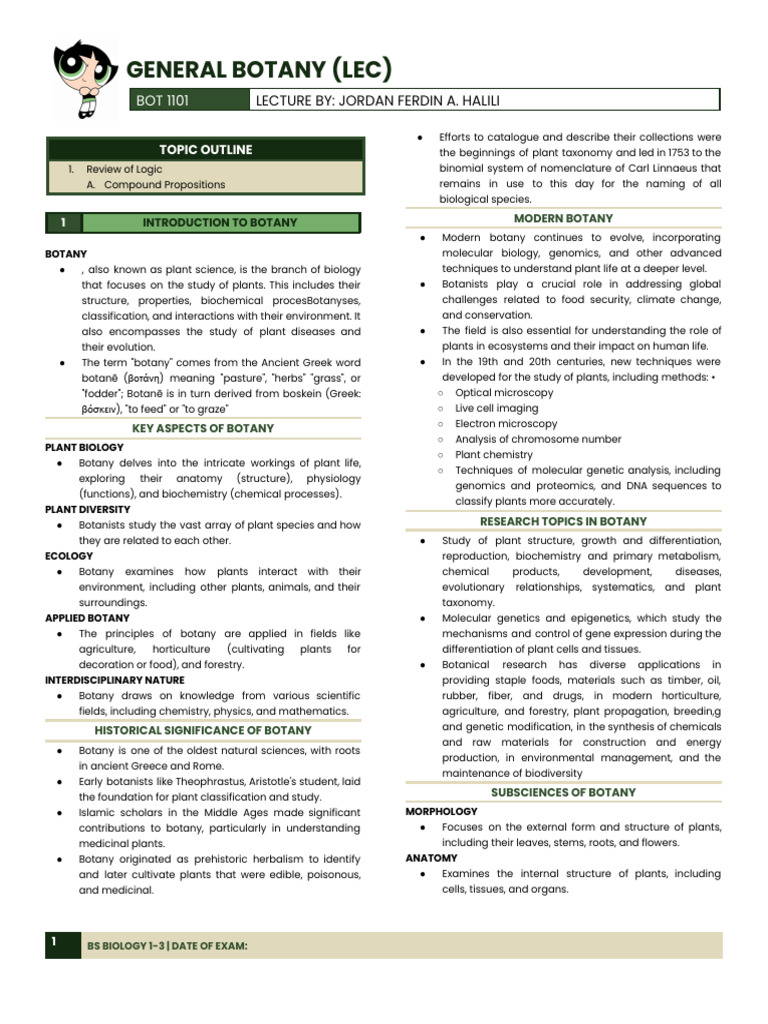 General Botany (Lec) - 1.1 | PDF | Phylogenetic Tree | Botany