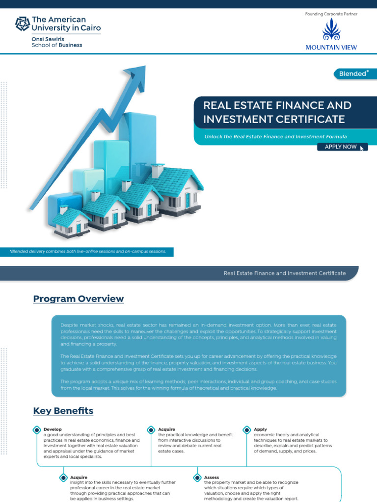 Real Estate Finance and Investment Certificate - Brochure | PDF | Real ...