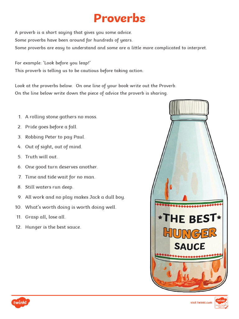 Proverbs Activity Sheet Ver 1 | PDF