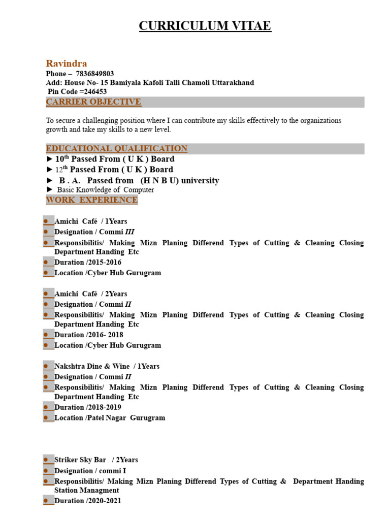 For Other Countries Resume | PDF