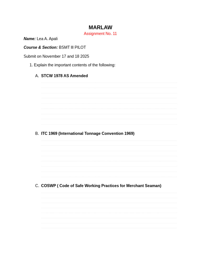 Marlaw Assignment No. 11.Docx | PDF