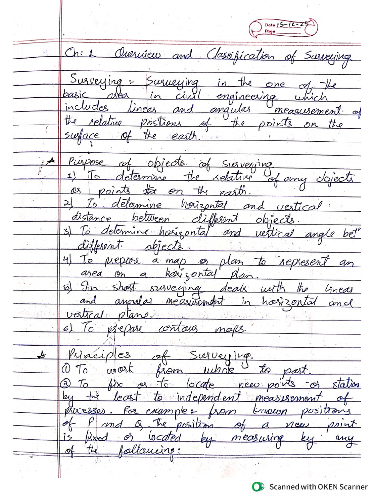 Surveying Notes of Chapter 1 | PDF